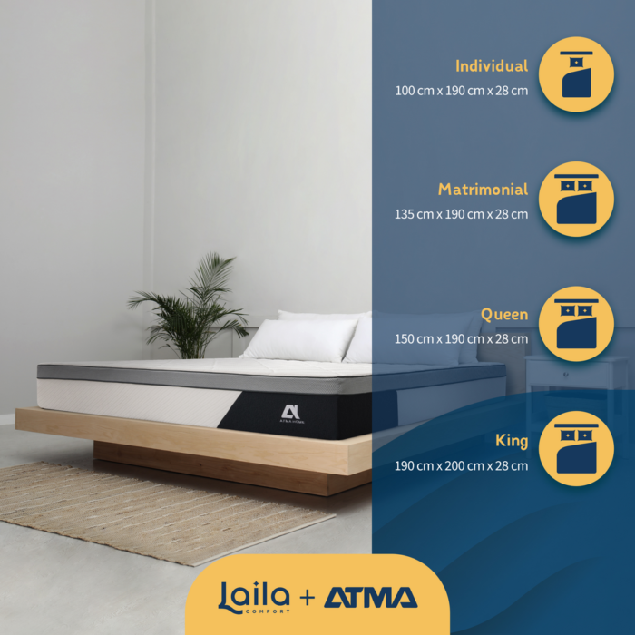 Colchón de Espuma Memory Foam Euro Top Matrimonial - Laila Comfort